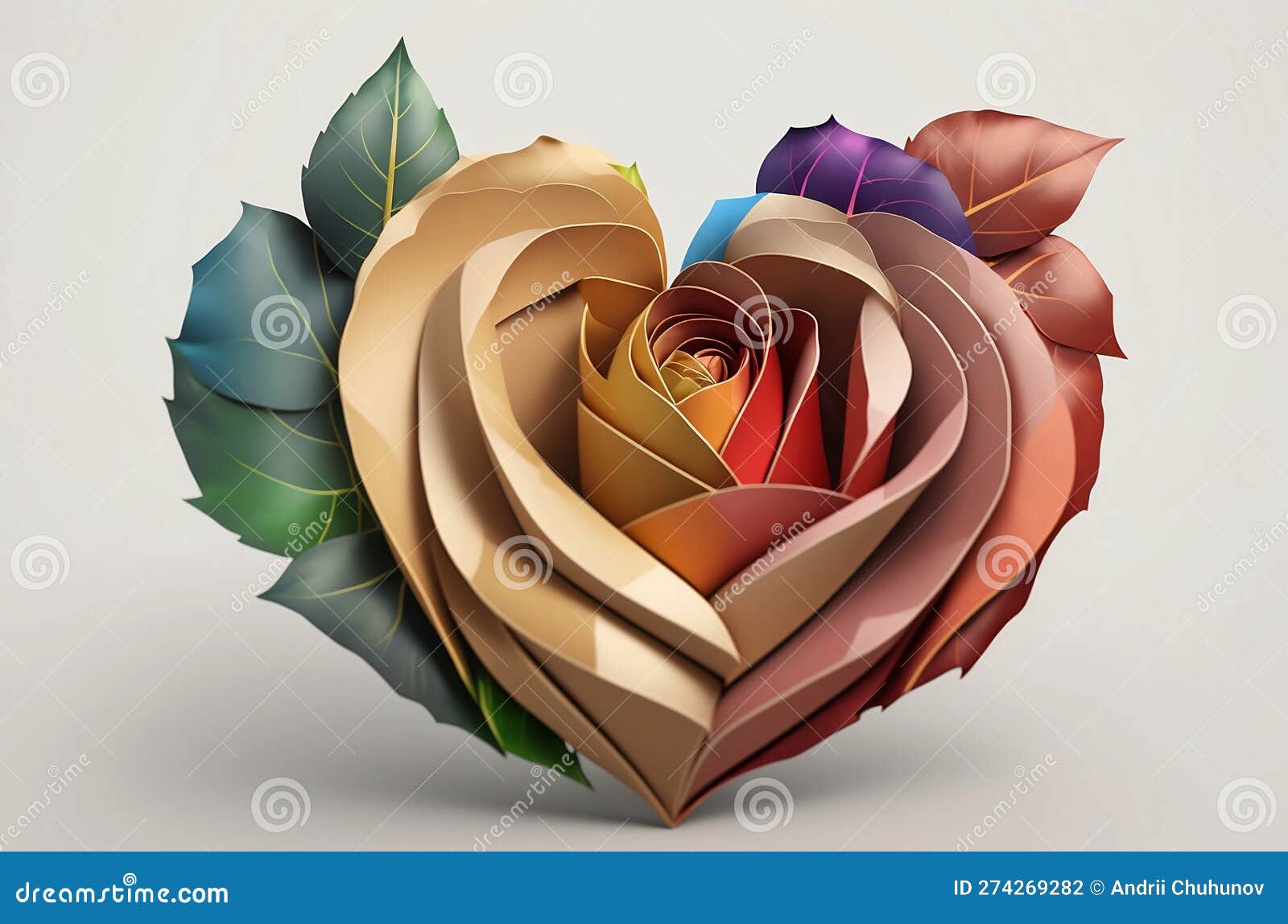 Generative AI A Heart-shaped Rose Royalty-Free Illustration ...