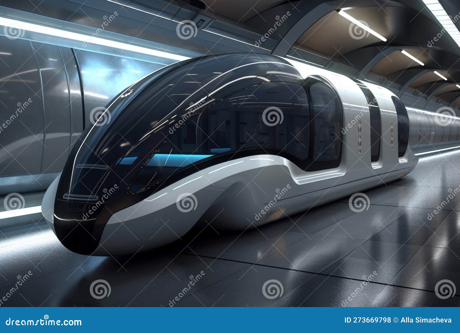 Generative Ai High Speed Train on Rail Tracks Stock Illustration ...