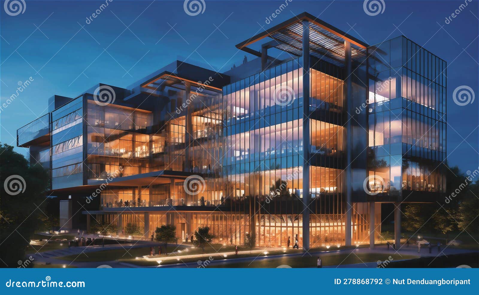 Generative AI, High-Tech Efficiency Building Stock Illustration ...