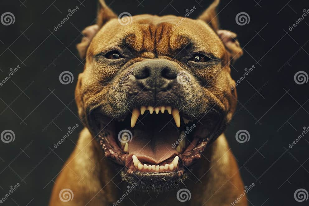 Generative Ai, Horrifying Expression Photo of a Dog with Sharp Teeth ...