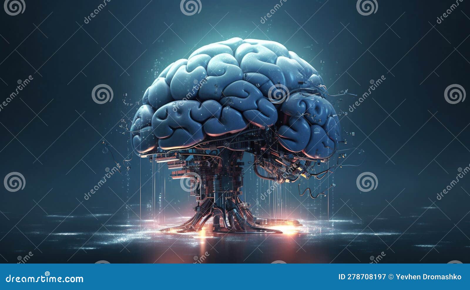 Generative AI, Human Brain and Artificial Intelligence Concept, Big ...