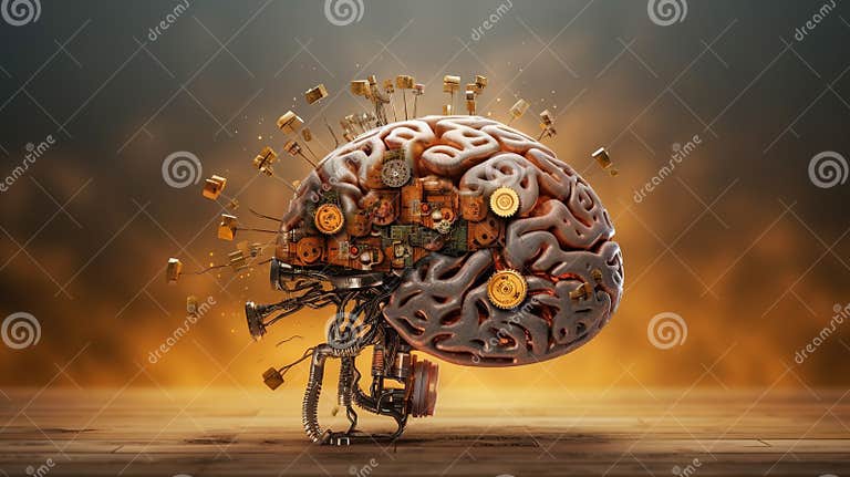 Generative AI, Human Brain and Artificial Intelligence Concept, Big ...