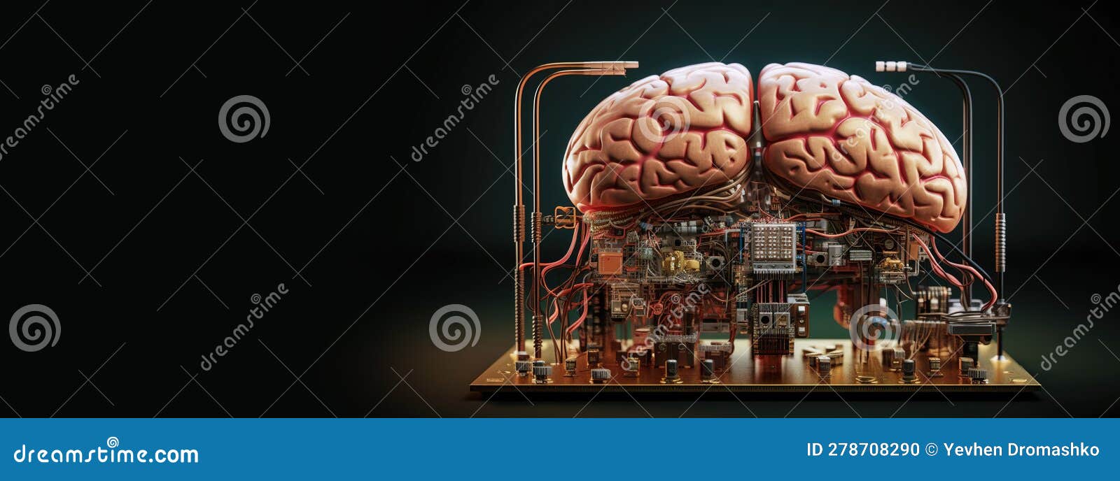 Generative AI, Human Brain and Artificial Intelligence Concept, Big ...