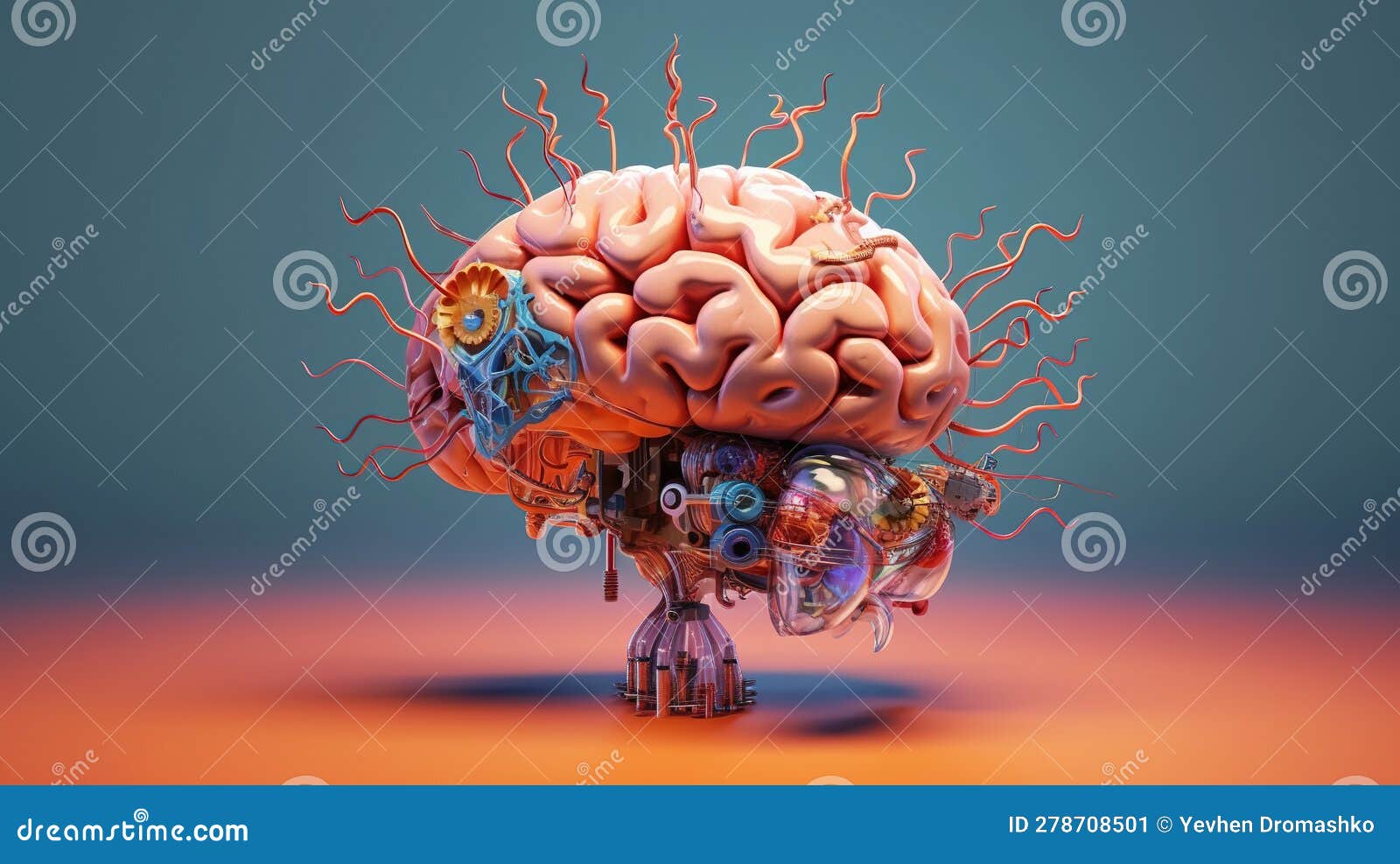 Generative AI, Human Brain and Artificial Intelligence Concept, Big ...