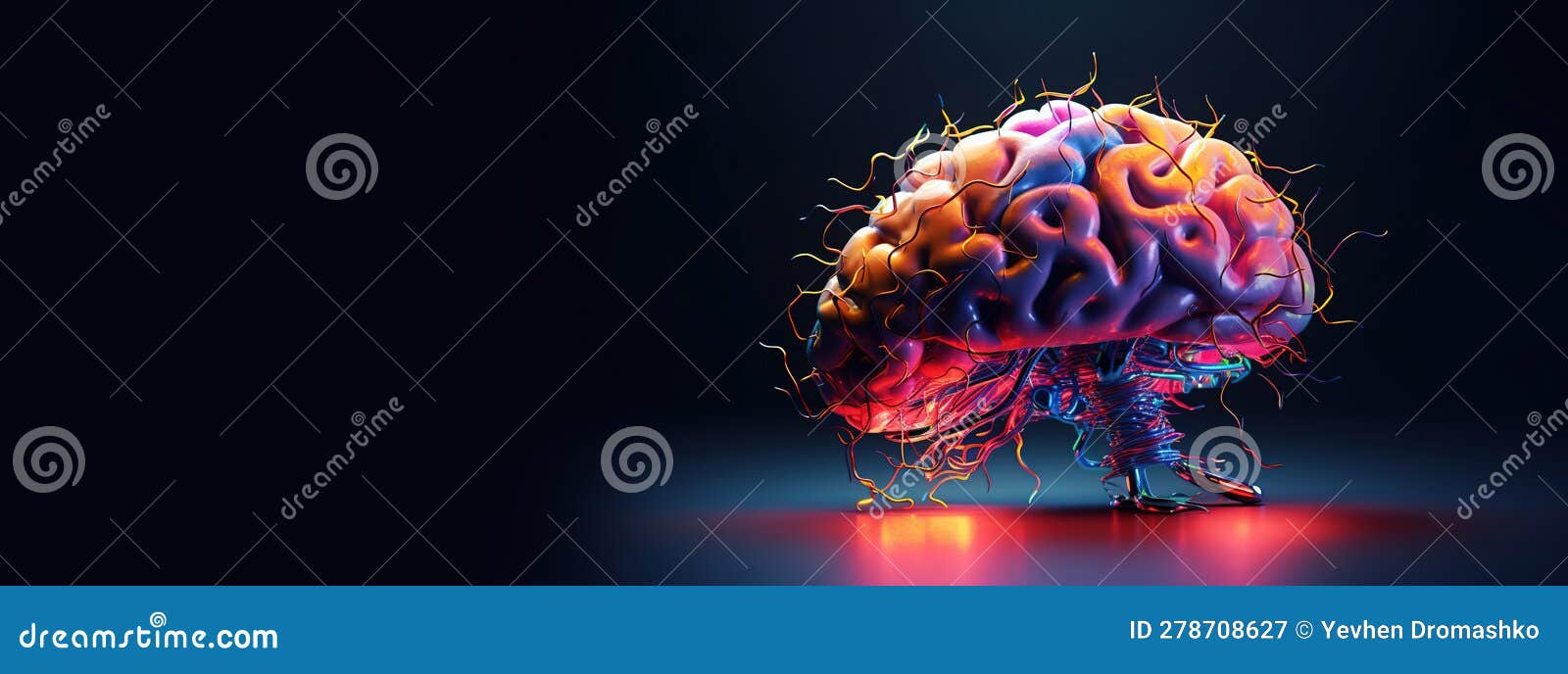 Generative AI, Human Brain and Artificial Intelligence Concept, Big ...