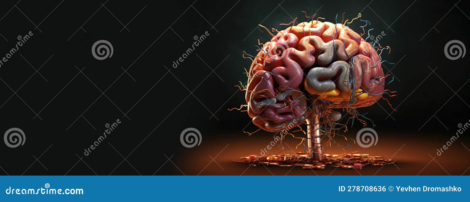 Generative AI, Human Brain and Artificial Intelligence Concept, Big ...