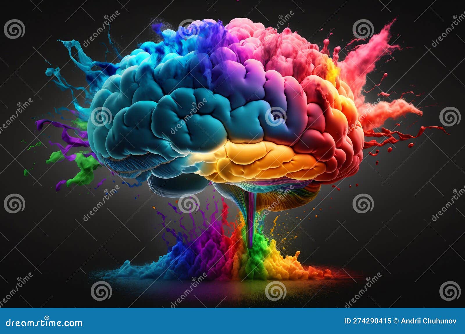 Generative AI Human Brain Exploding With Knowledge Stock Image ...