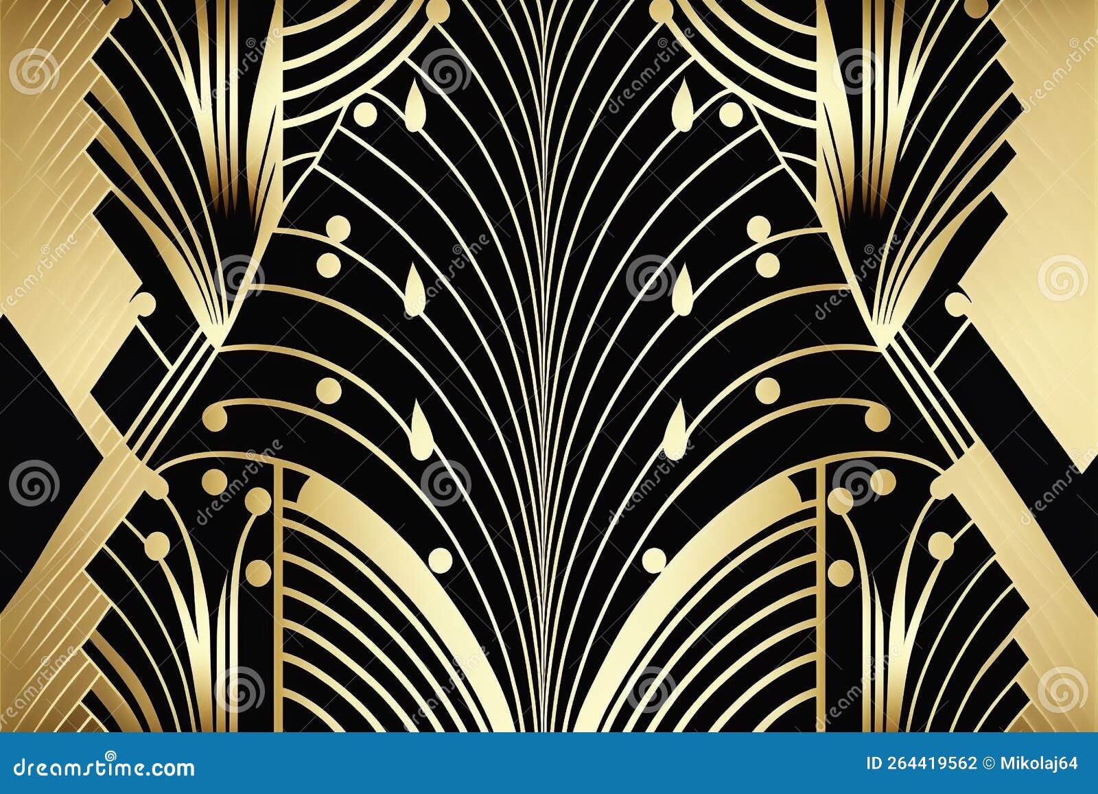 Generative AI Illustration of Abstract Art Deco Pattern Background ...