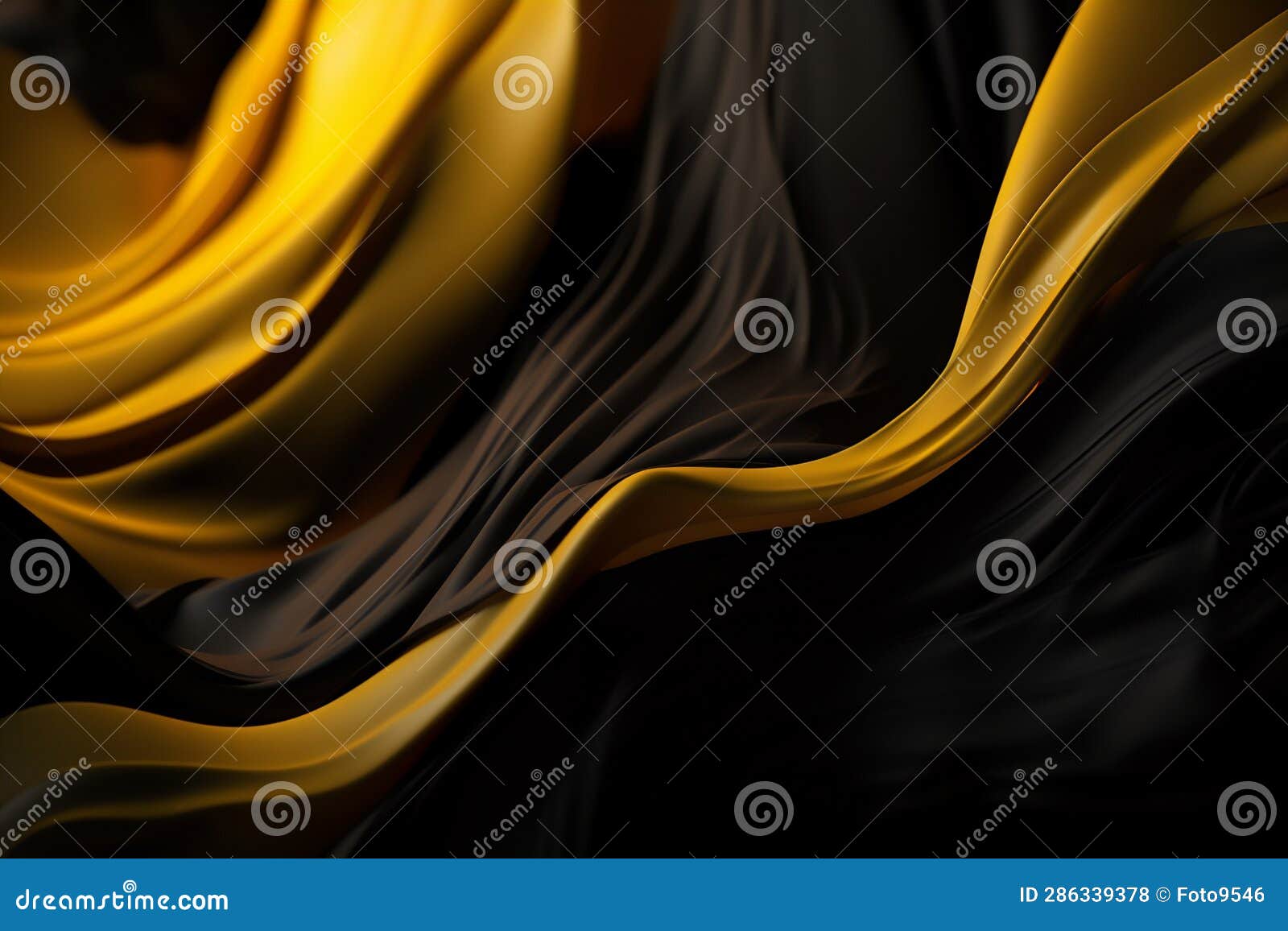 Generative Ai Illustration of Abstract Yellow and Black of Big Smooth ...
