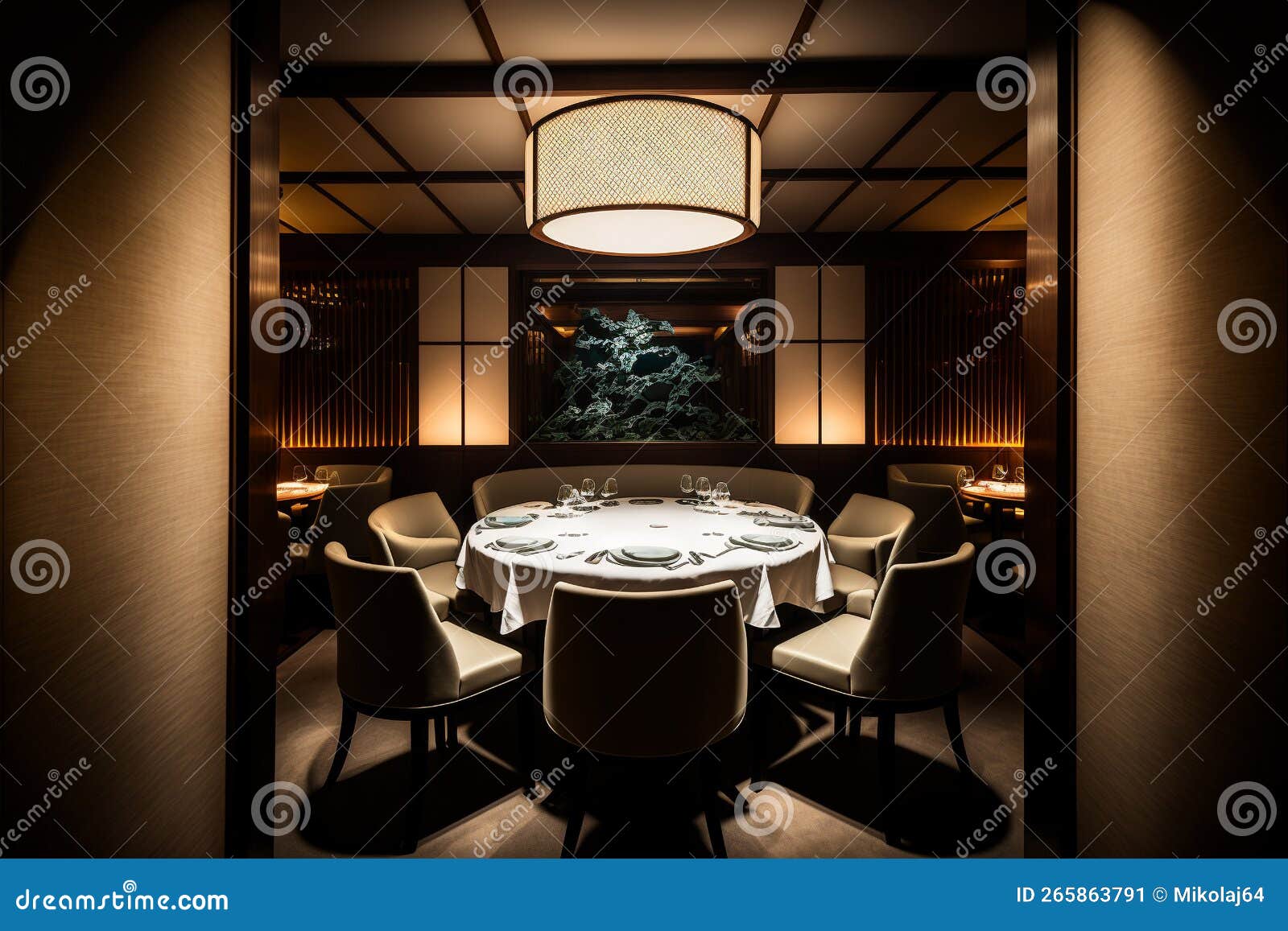 Generative AI Illustration of Asian Restaurant Interior Stock ...
