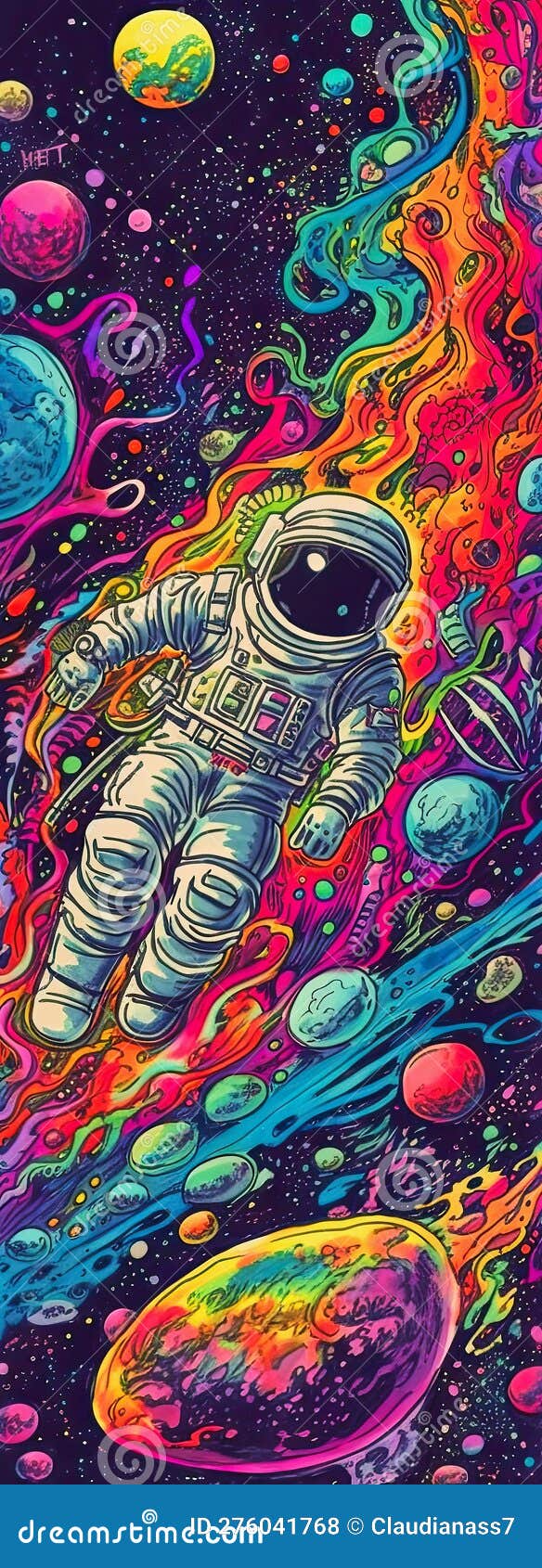 Psychedelic Space Background Overlayed With Giraffe Skin Pattern Vector ...