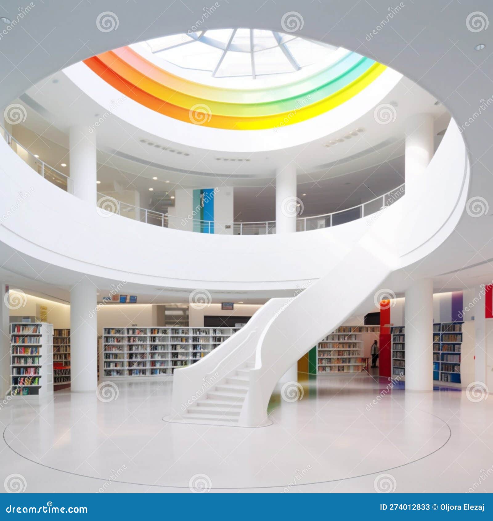 Generative Ai Illustration. Atrium Library Stock Illustration ...