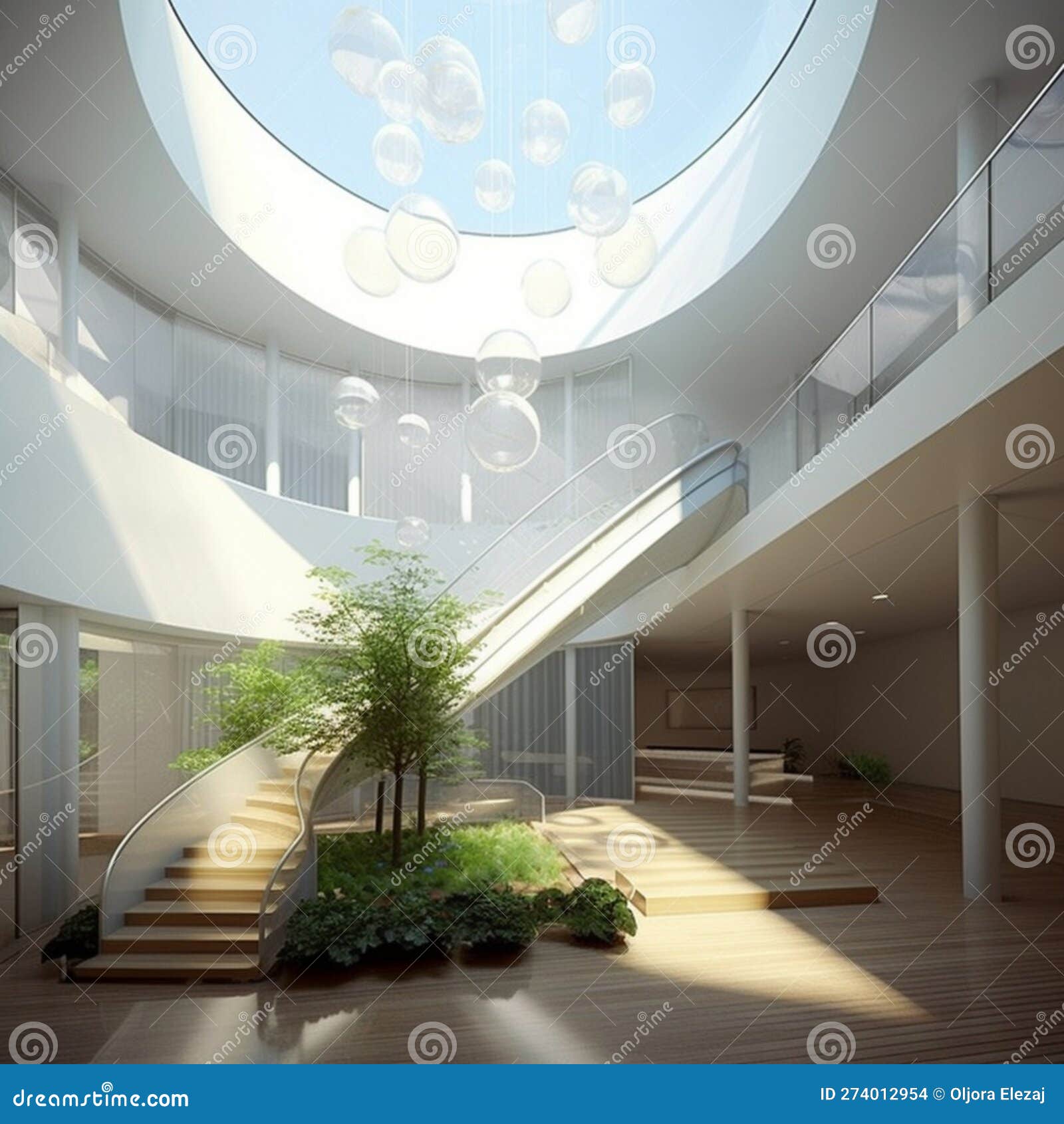 Generative Ai Illustration. Atrium Library Stock Illustration ...