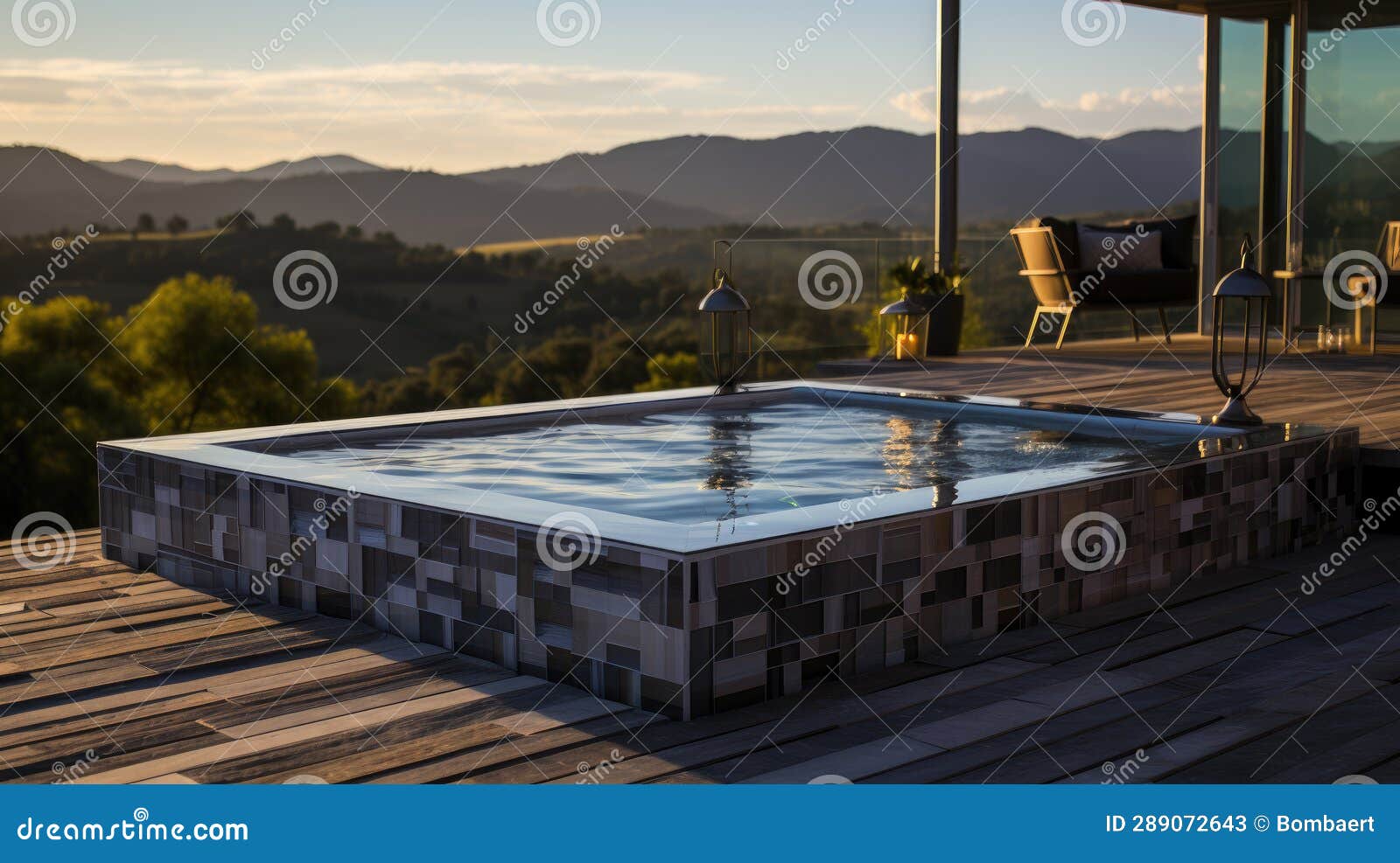 Generative Ai Illustration Of Beautiful Outdoor Jacuzzi Royalty-Free ...