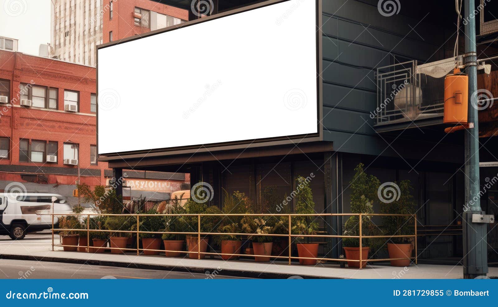 Generative Ai Illustration of Billboard Mockup in Urban Environment ...