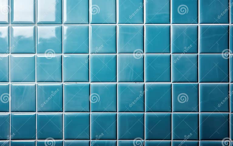 Generative Ai Illustration of Blue Tile Wall Chequered Stock ...