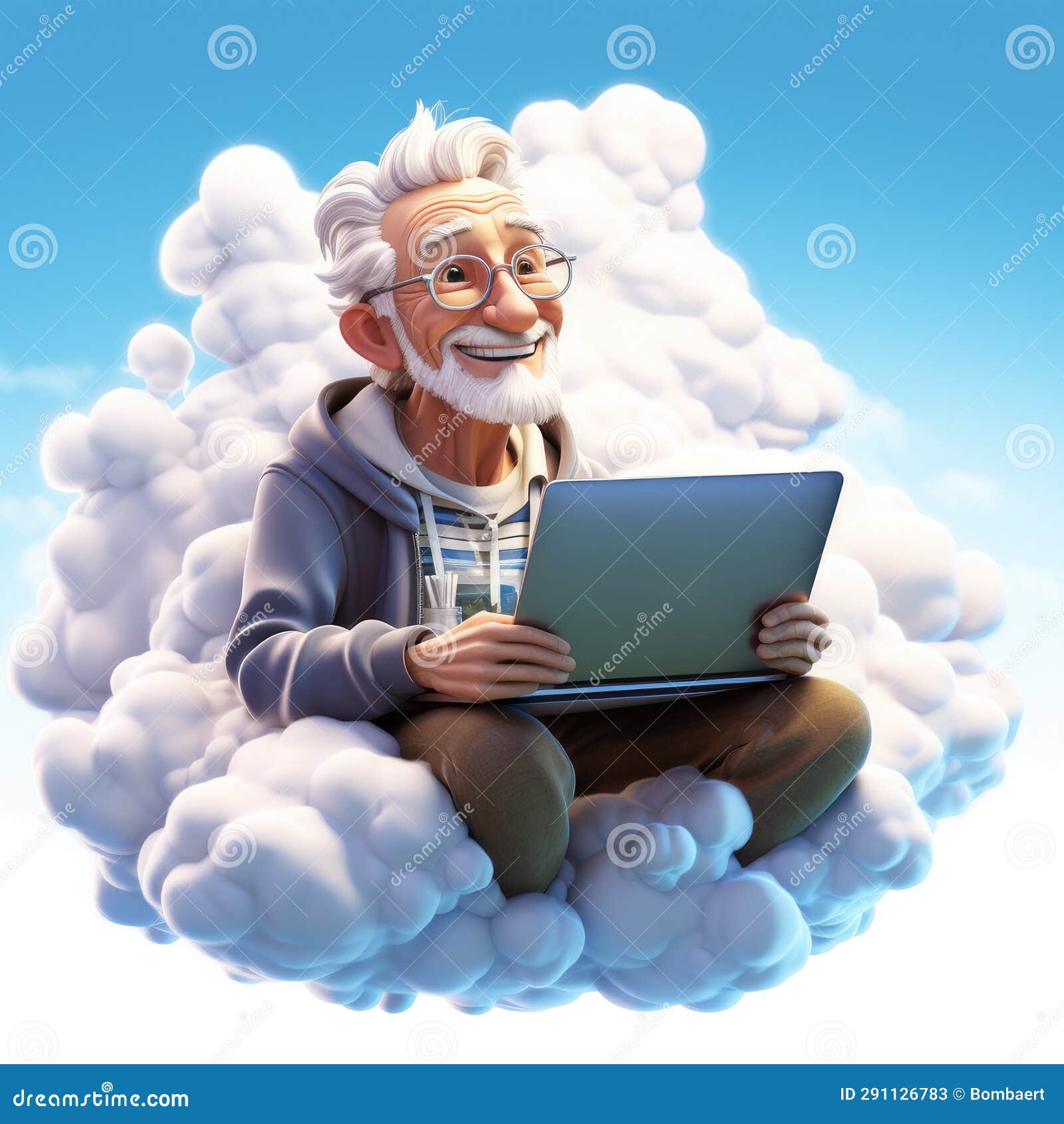 Generative AI Man Sitting Alone In Office Late At Night Watching ...