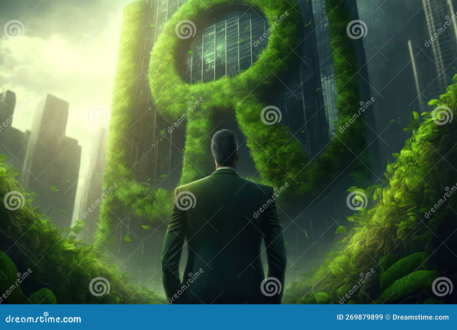 Generative AI Illustration of Corporate Environmental Sustainability ...