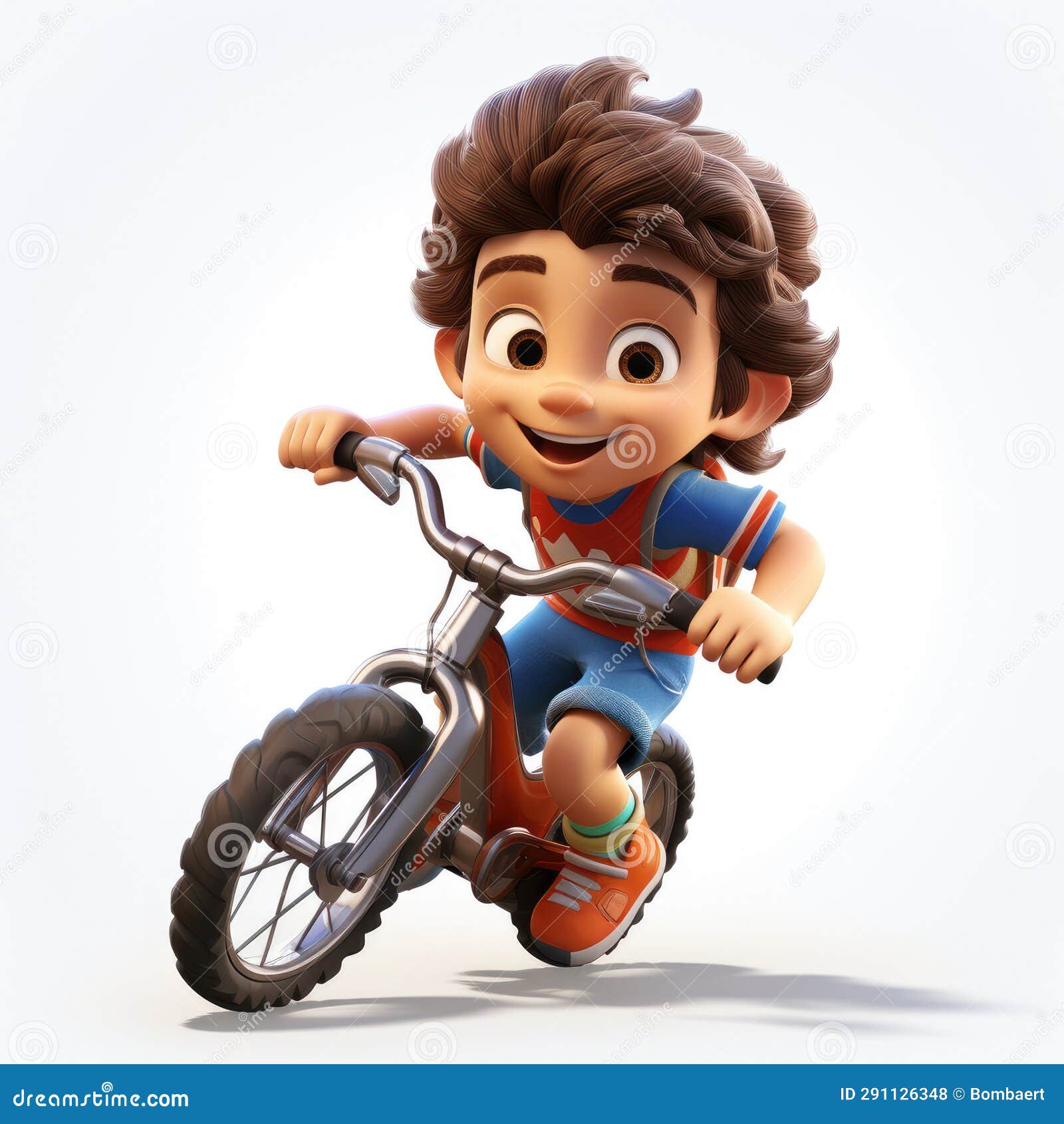 Generative Ai Illustration of 3d Cartoon Boy Riding Bicycle Stock ...