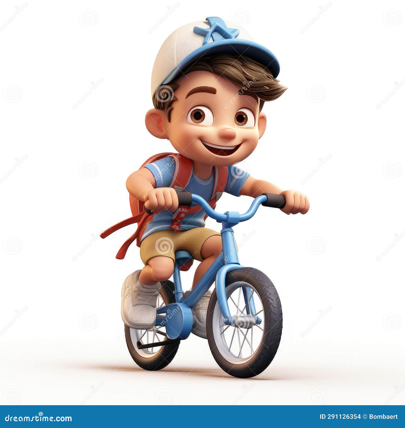 Generative Ai Illustration of 3d Cartoon Boy Riding Bicycle Stock ...