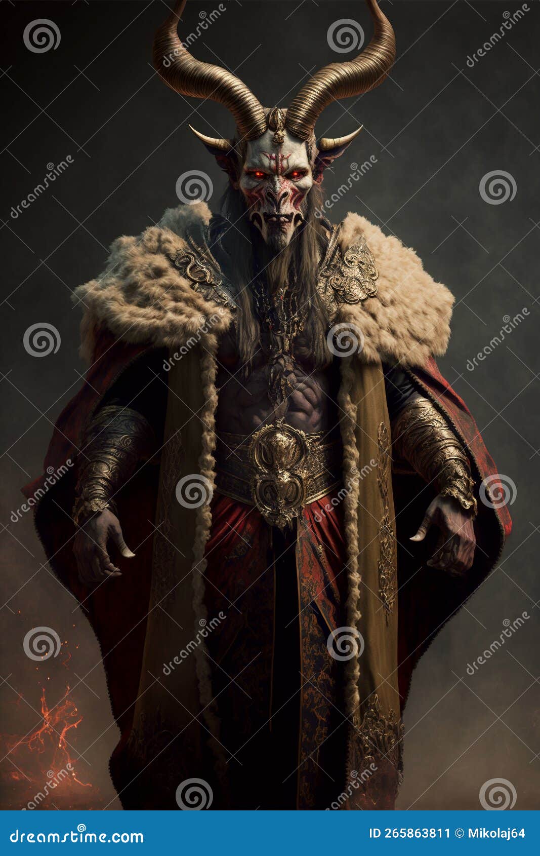 Generative AI Illustration Of Devil In Hell | CartoonDealer.com #265863811