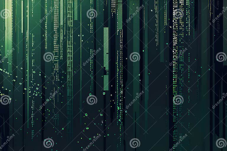 Generative Ai Illustration. Digital Data Streams Flow into Each Other ...