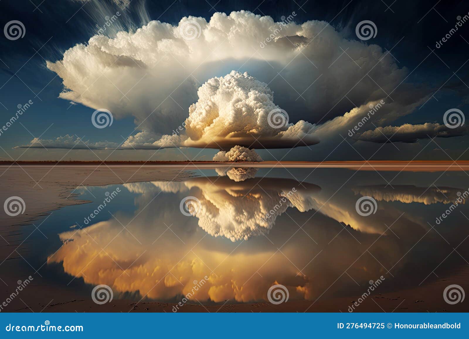 Generative AI Illustration Dramatic Epic Landscape of Beautiful Salt ...