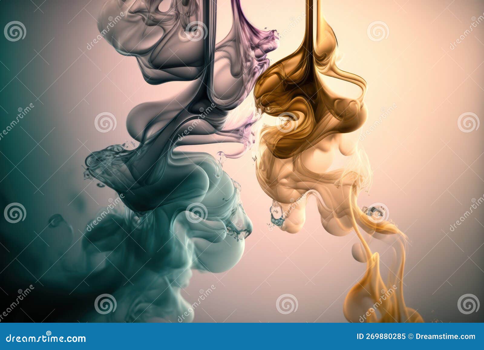 Generative AI Illustration of Earth Colors Floating Smoke Abstract ...