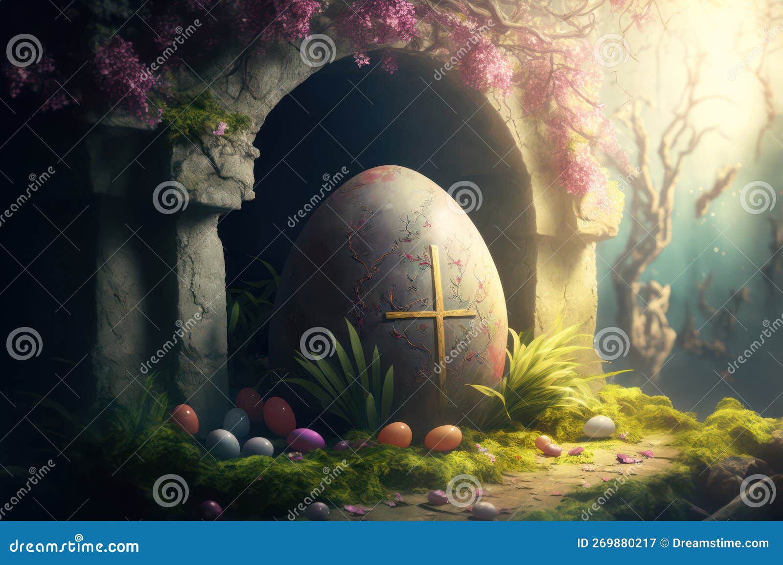 Generative AI Illustration of Easter Theme Image of Religious Easter ...