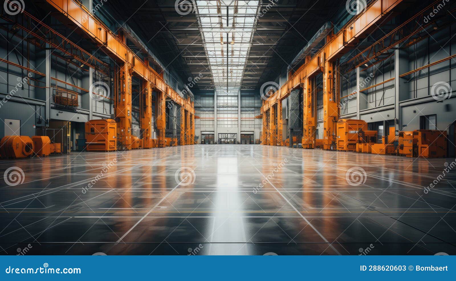Generative Ai Illustration of Empty Warehouse in Logistic Center Stock ...