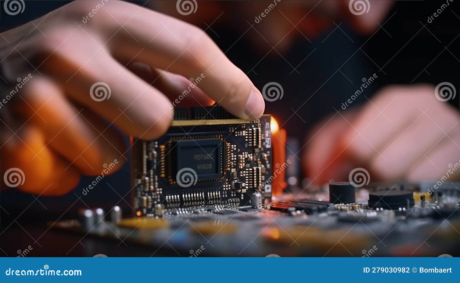 Generative Ai Illustration of Engineer Repairman the Computer ...