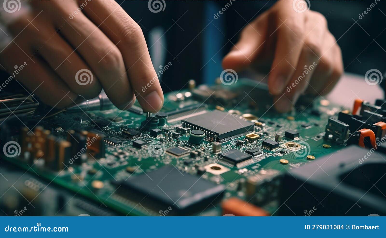 Generative Ai Illustration of Engineer Repairman the Computer ...