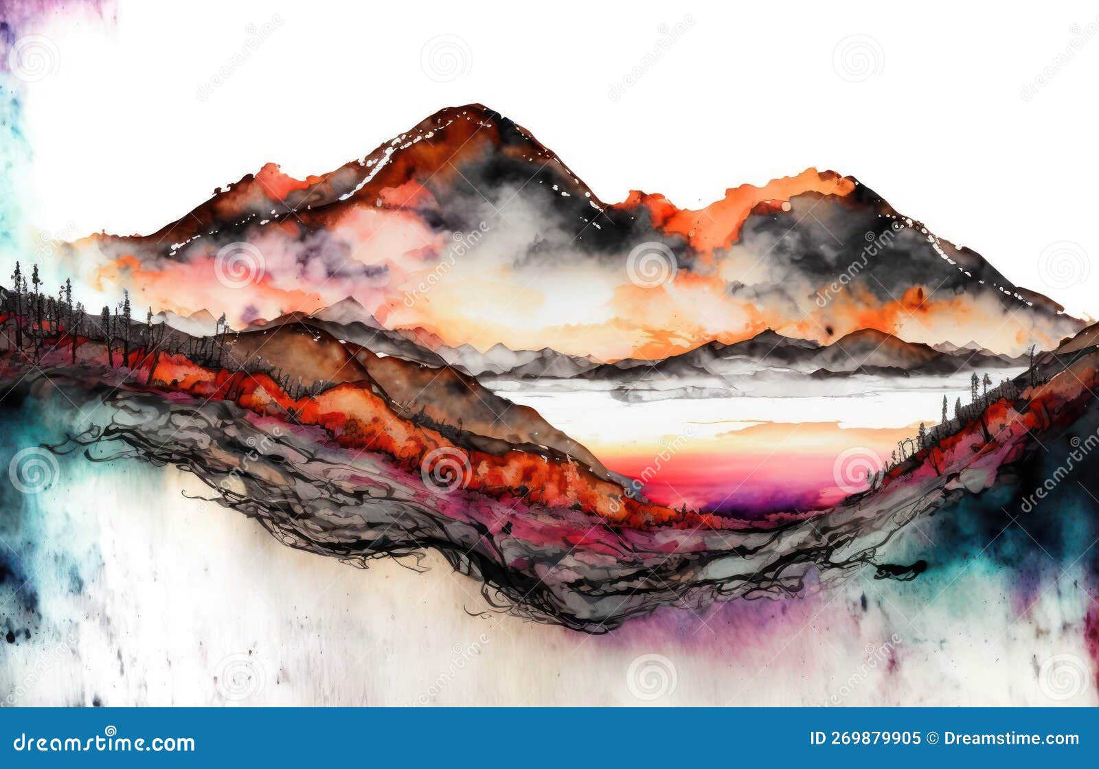 Generative AI Illustration Of Fantasy Landscape Created Using Cel ...