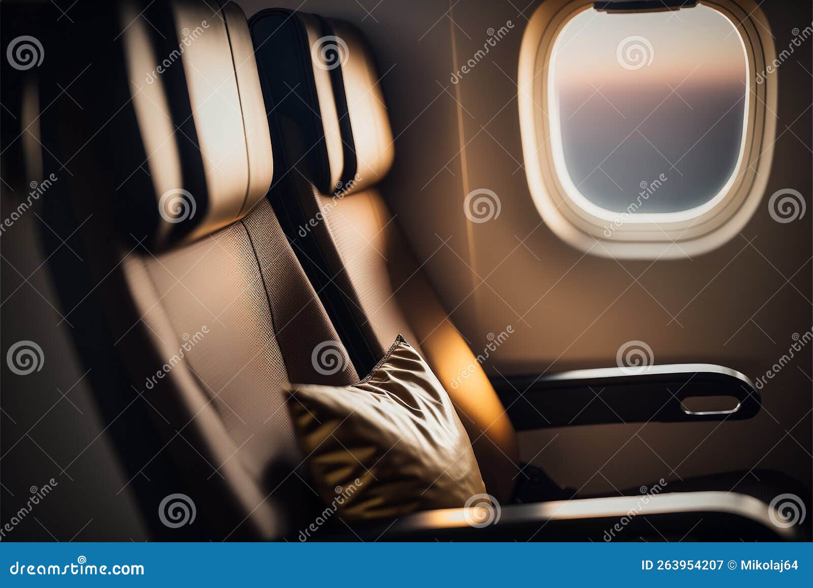 Generative AI Illustration of First Class in Airplane Stock Image ...