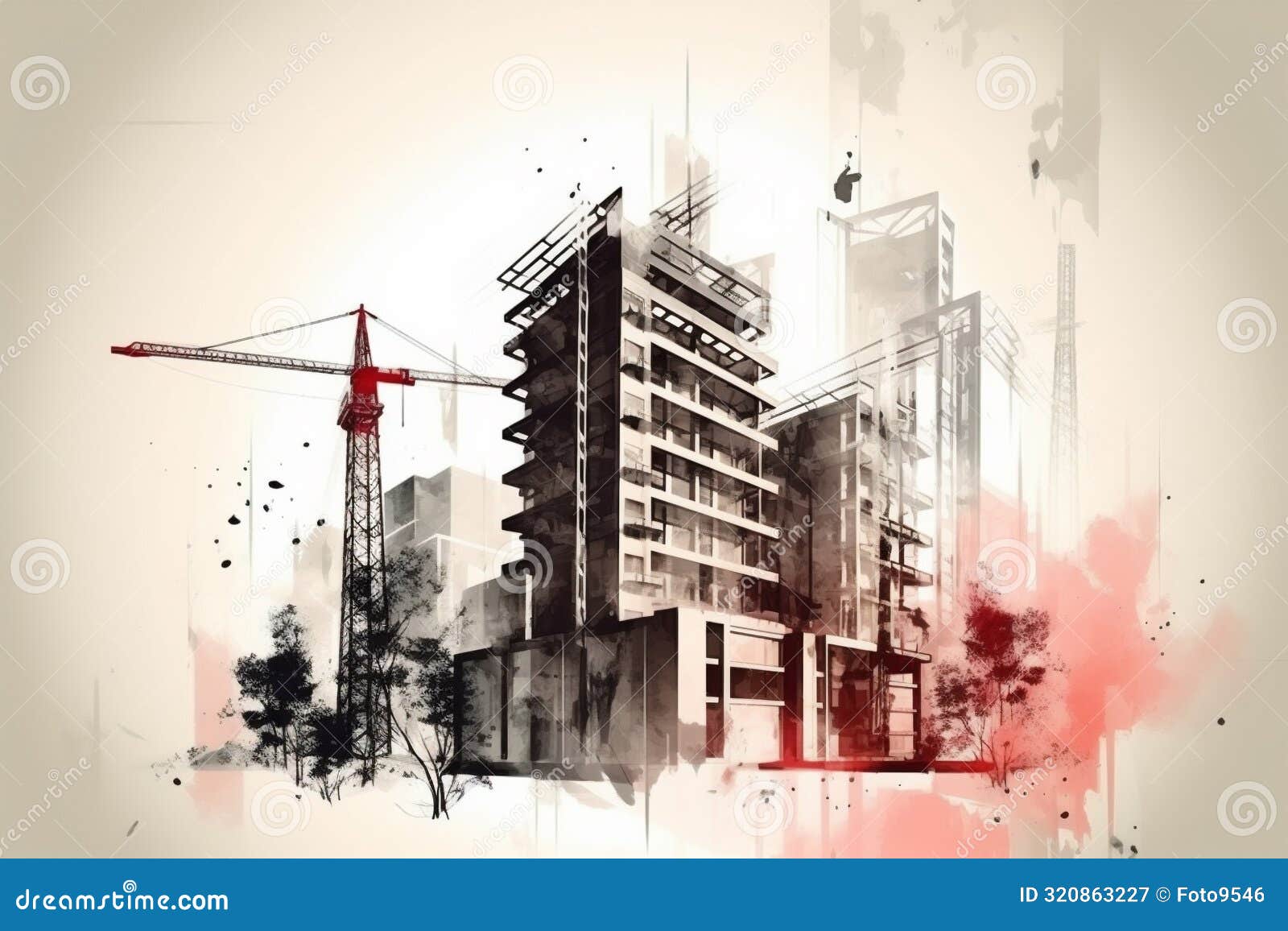 Generative Ai Illustration of a Future Building Construction ...