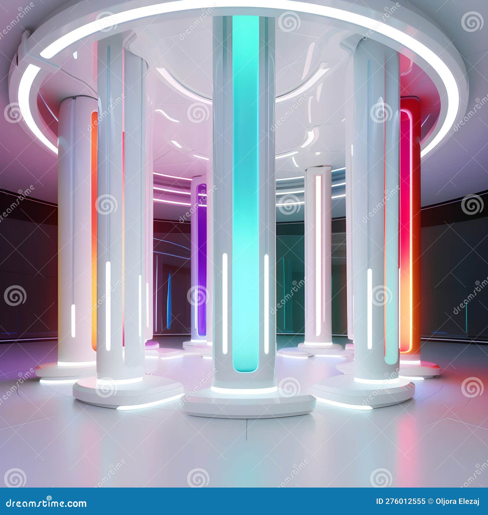 Generative Ai Illustration. Geometry Installation Stock Illustration ...