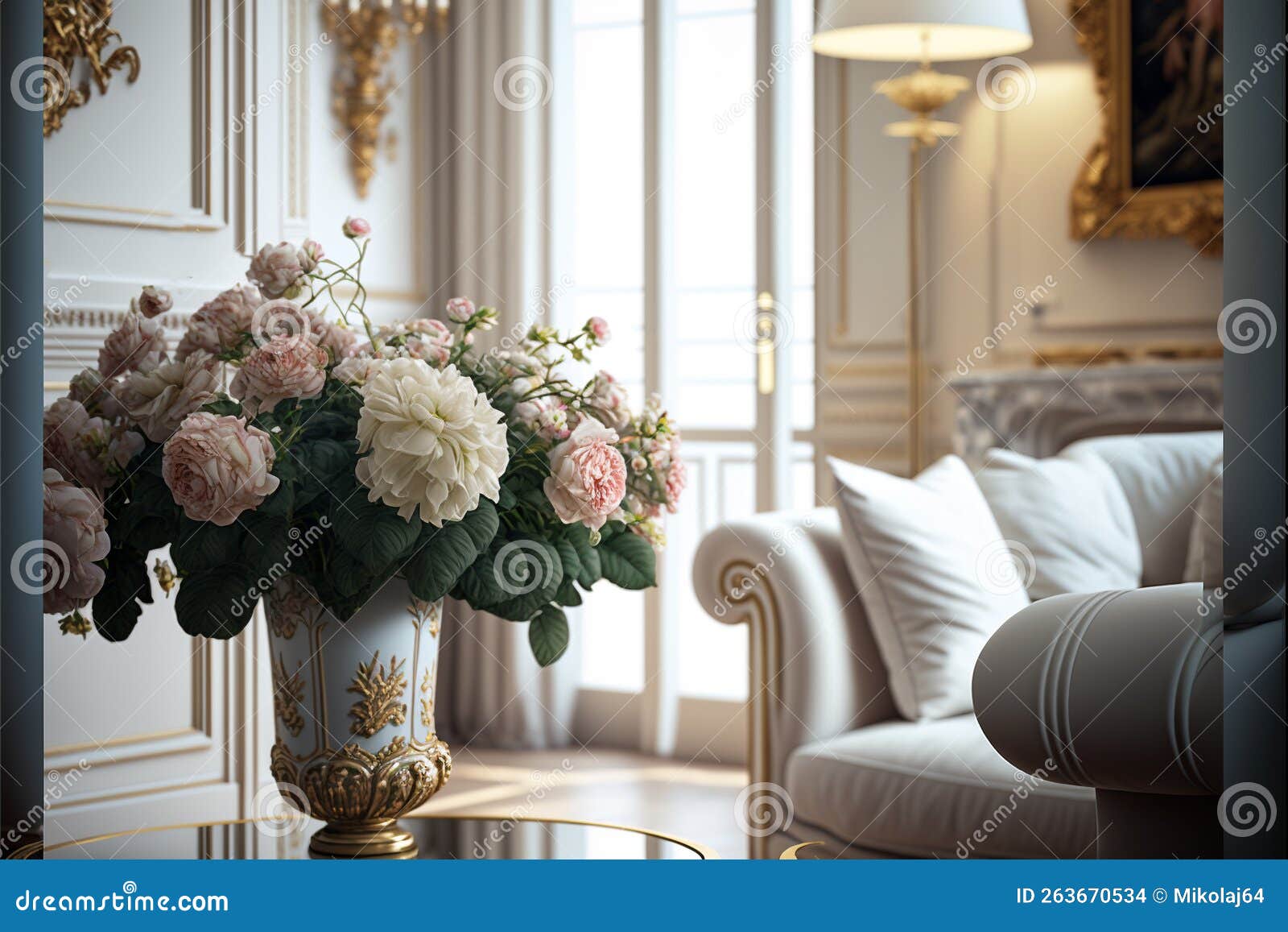 Generative AI Illustration of Glamour Modern Style Interior Design ... Generative AI Illustration of Glamour Modern Style Interior Design ...