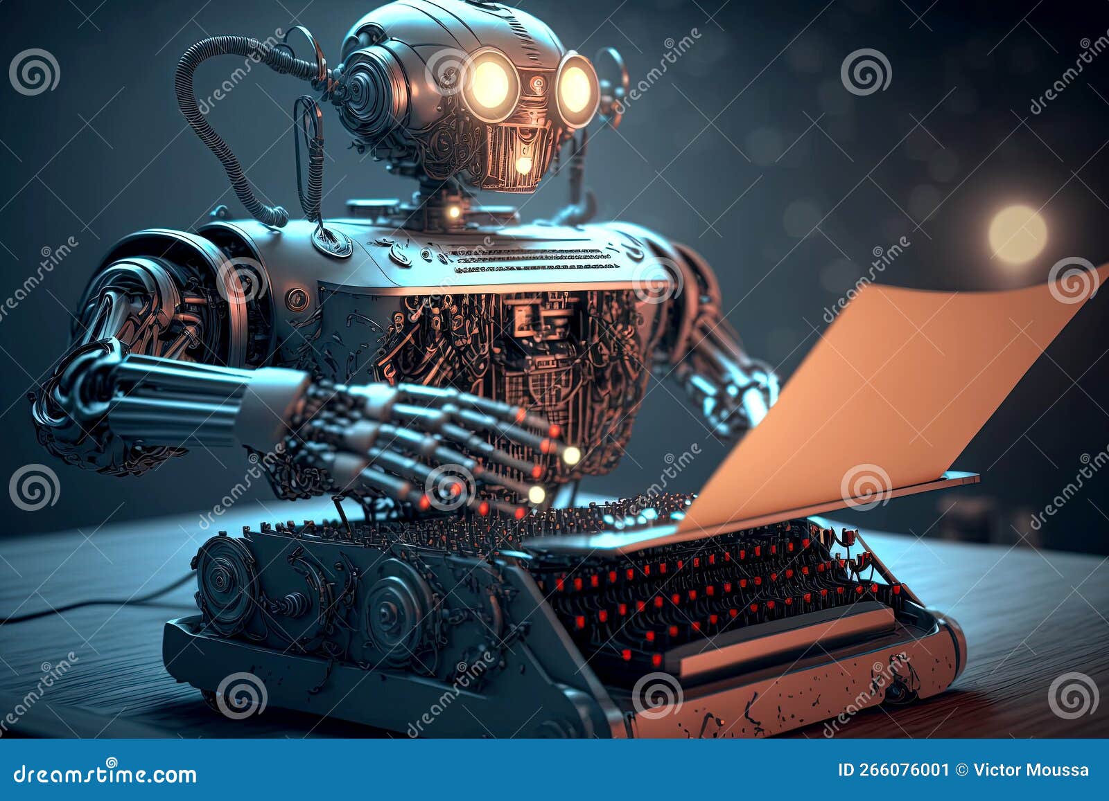 Generative AI Illustration Of Half Typewriter And Half Chatbot Robot ...