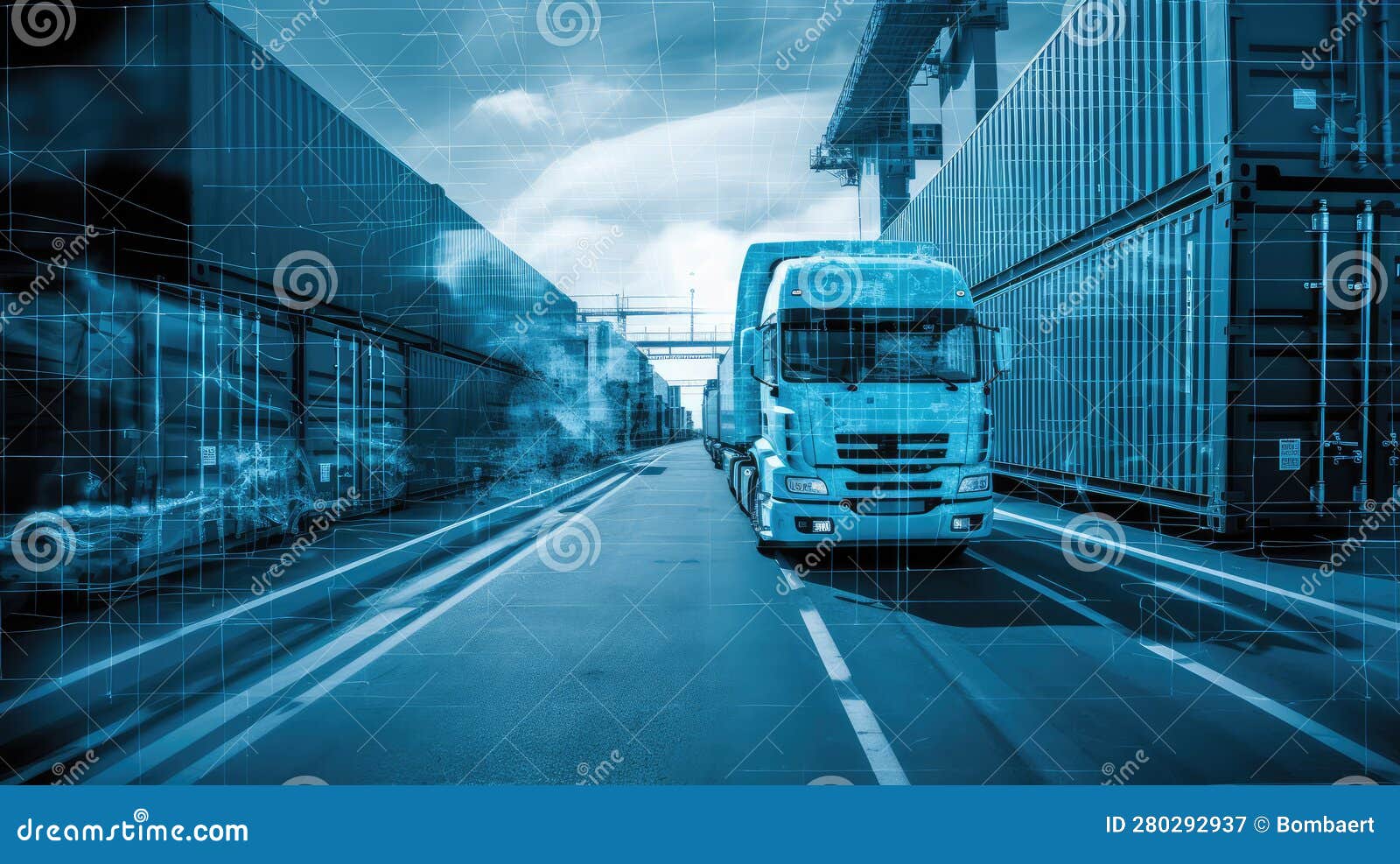 Generative Ai Illustration of Logistics and Transportation Stock ...