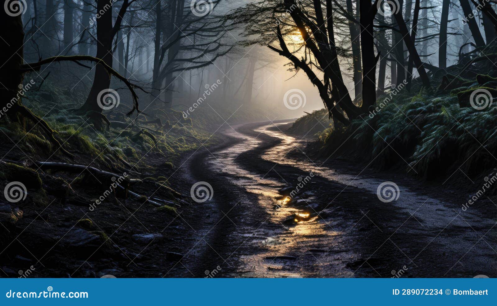 Generative Ai Illustration of Magical Morning in Forest Stock ...