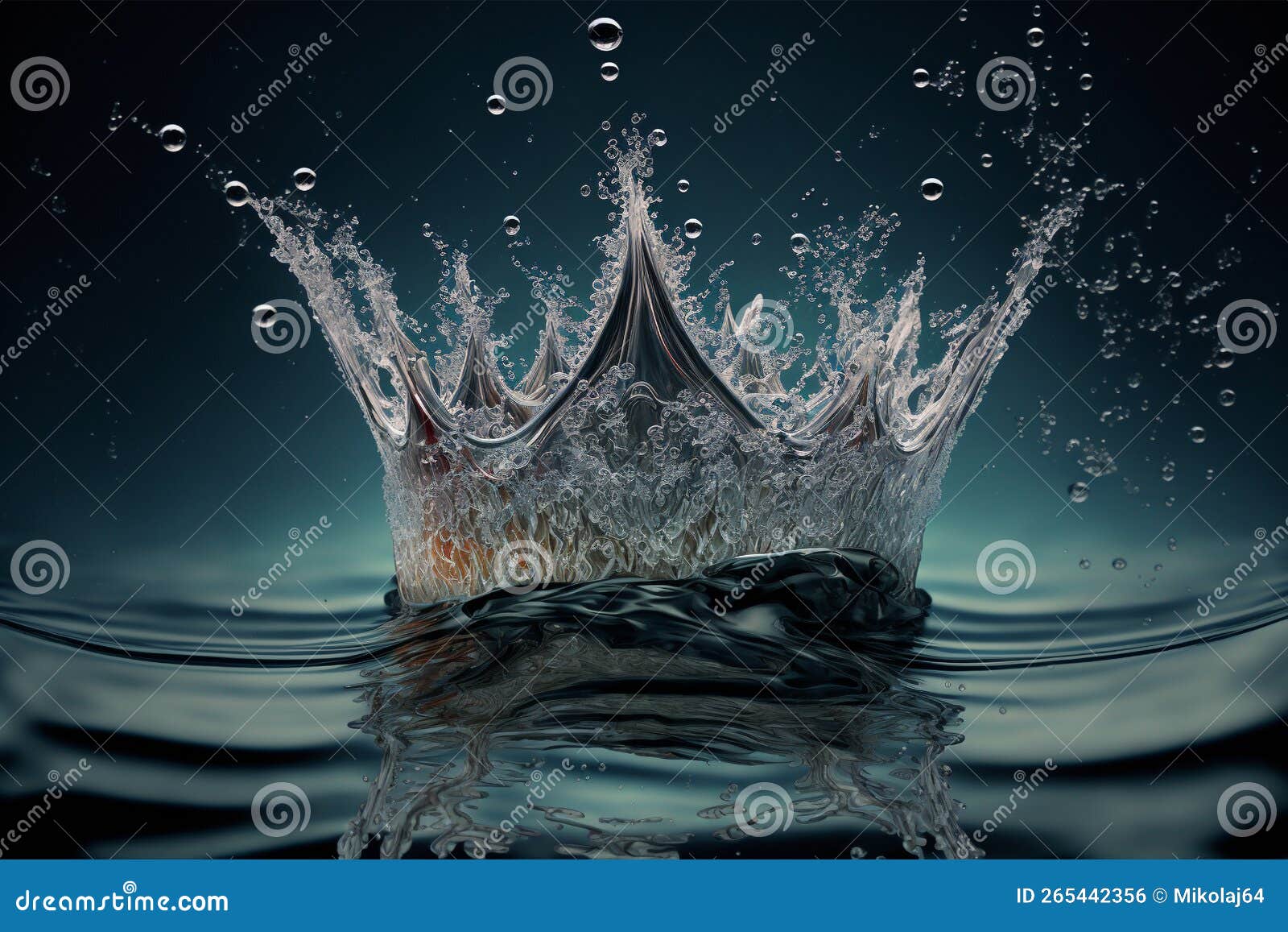 Generative AI Illustration of Mineral Water Crown Splash Stock ...