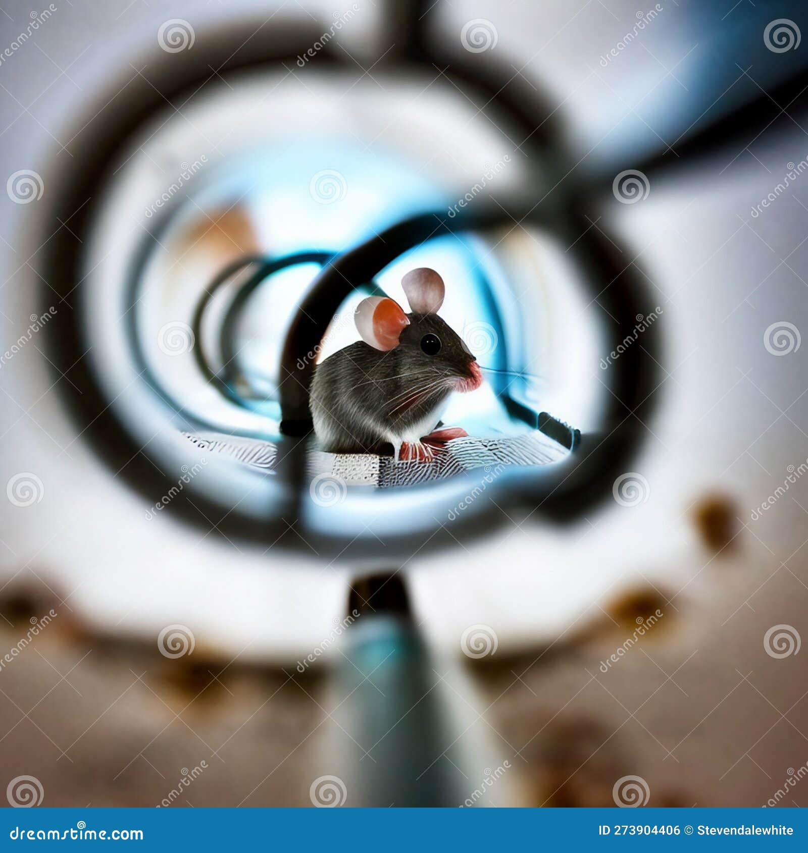 Generative AI Illustration of a Mouse Crawling Though a Pipe or Tunnel ...