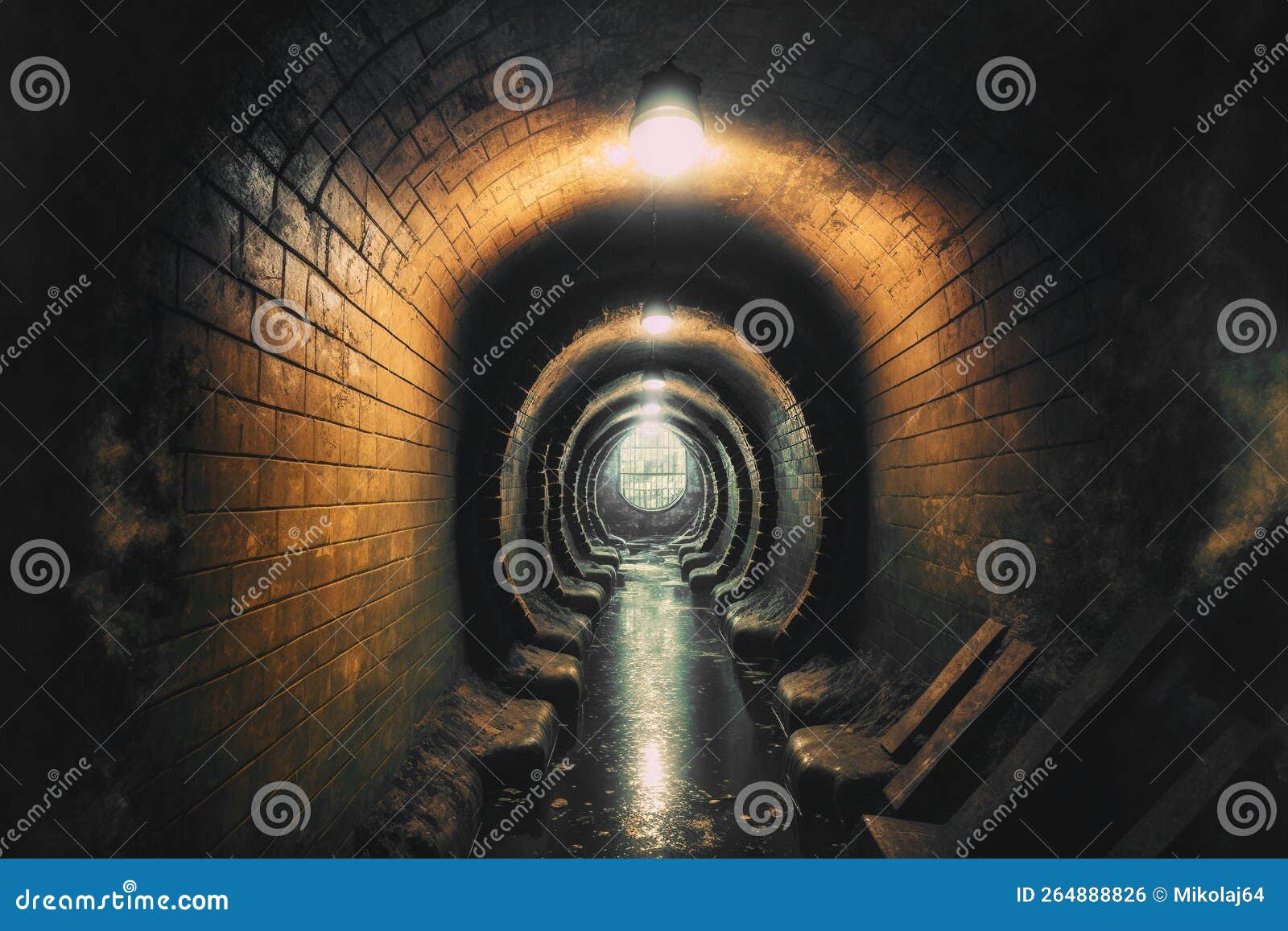 Generative AI Illustration of Old Sewer Stock Illustration ...