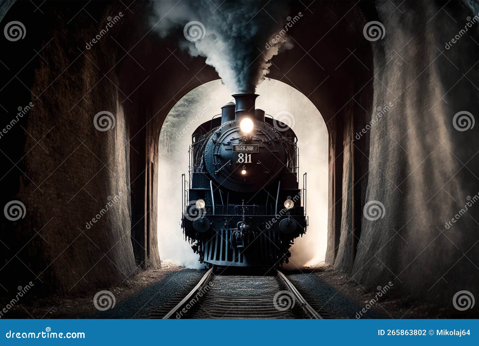 Tunnel And Steam Narrow-gauge Railway. Stock Photography ...