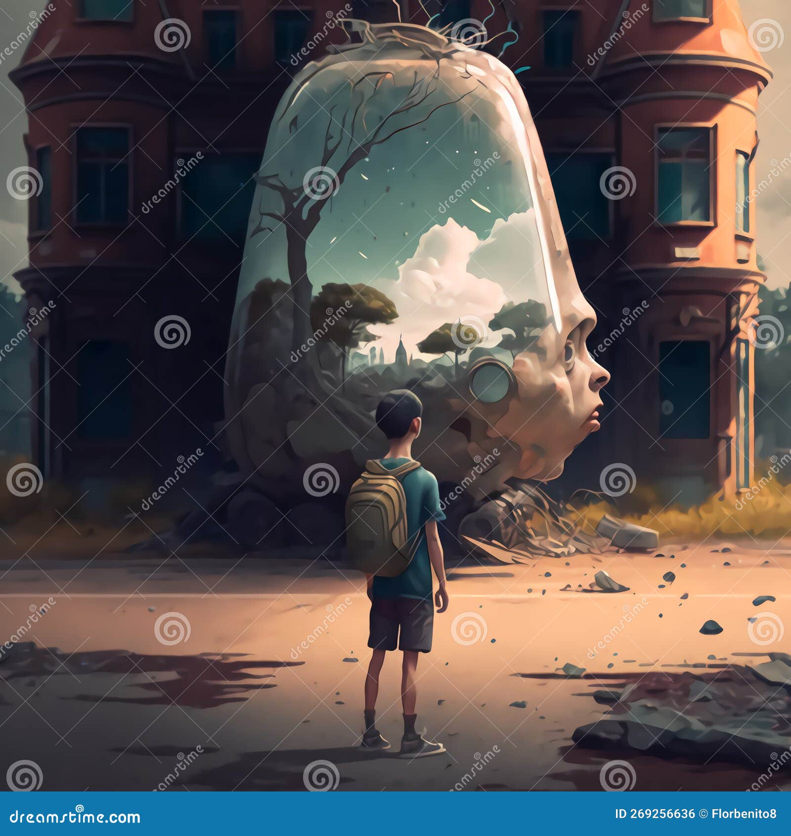 Generative AI Illustration of a Person Viewing an Image of Earth ...