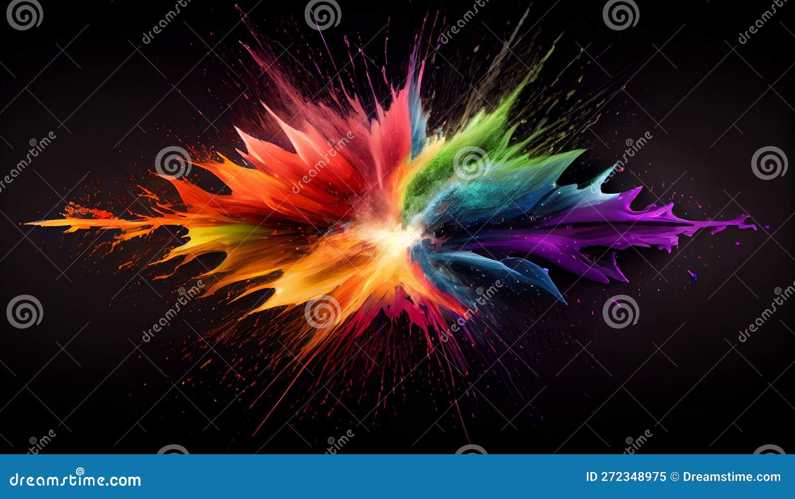 Generative AI, Illustration, Rainbow Blast: Capture the Raw Power and ...