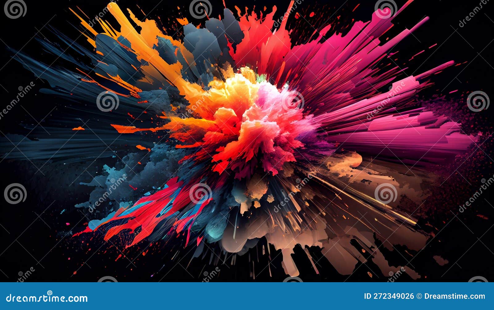 Generative AI, Illustration, Rainbow Explosion: Capture the Explosive ...