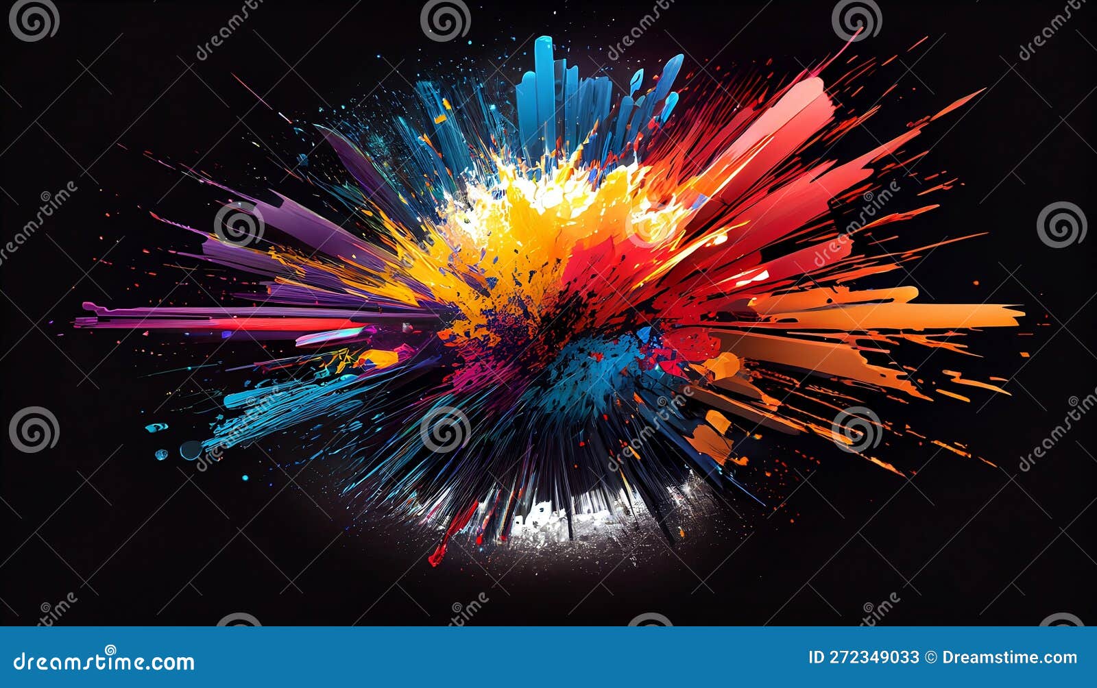 Generative AI, Illustration, Rainbow Explosion: Capture the Explosive ...