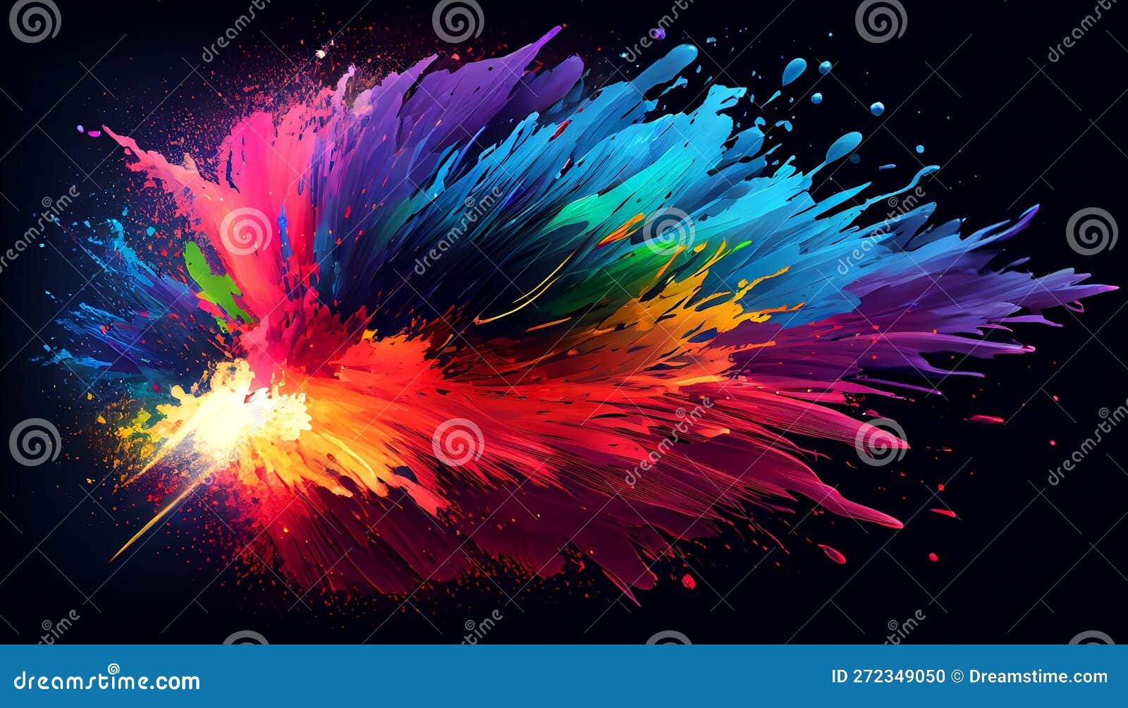 Generative AI, Illustration, Rainbow Explosion: Capture the Explosive ...