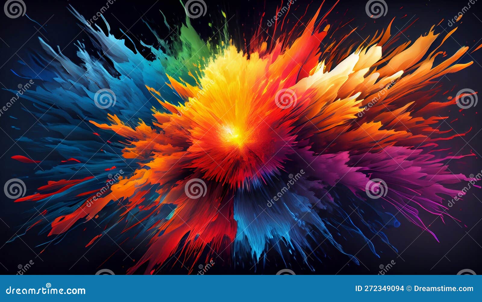 Generative AI, Illustration, Rainbow Explosion: Capture the Explosive ...